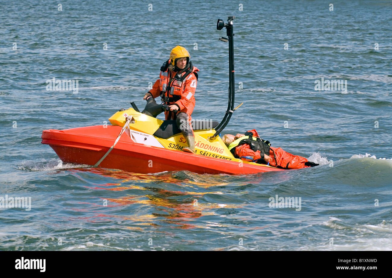 Sea rescue boatman transports unconscious person and gets him her to ...
