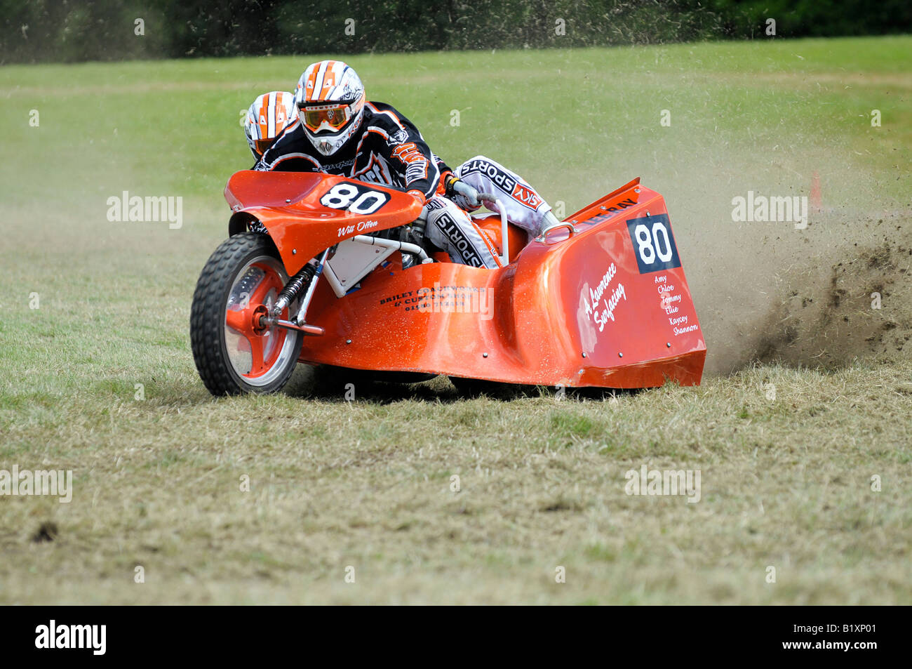 grasstrack sidecar racing Stock Photo - Alamy
