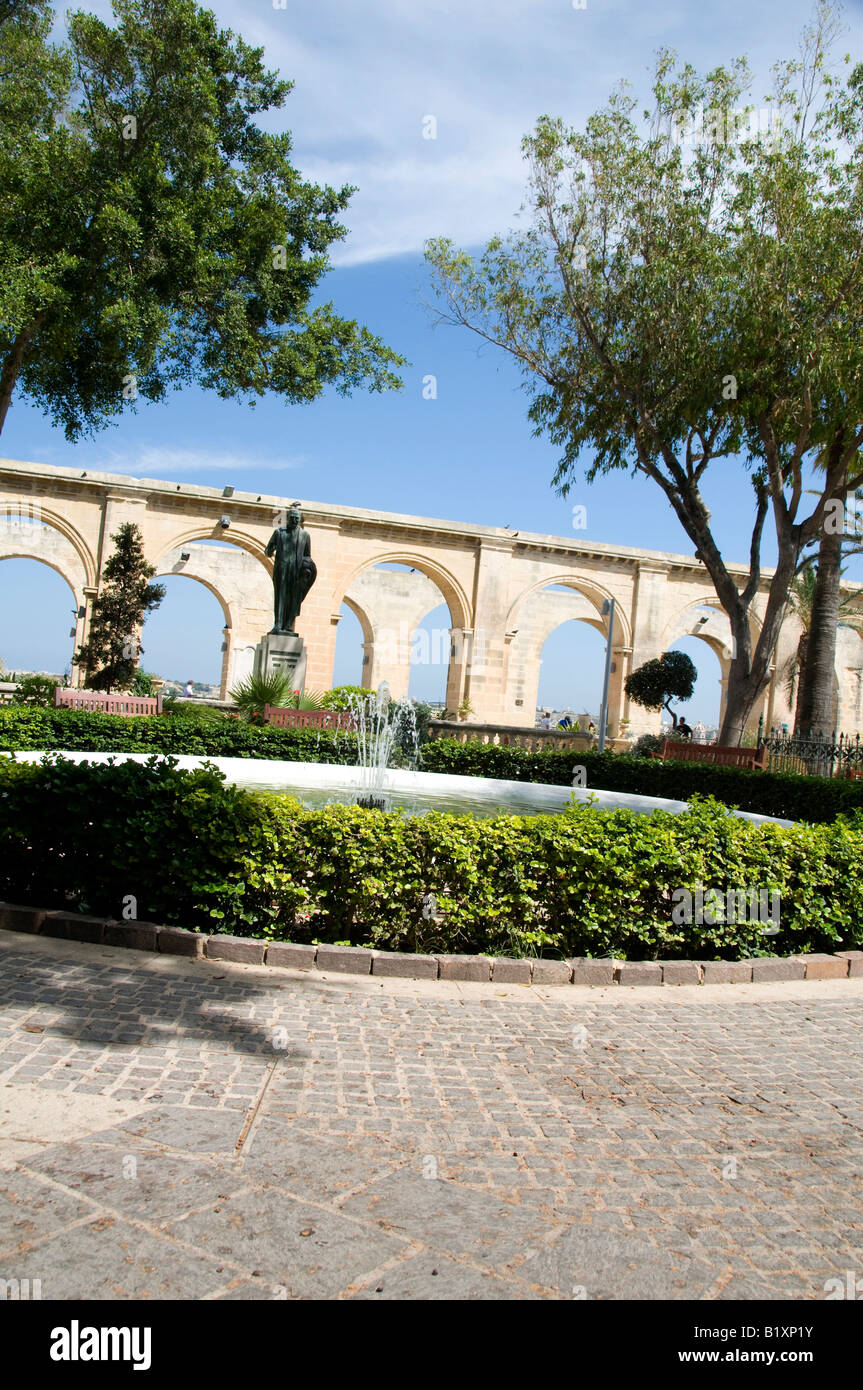 upper barrakka gardens valletta malta overlooking the grand harbor ...