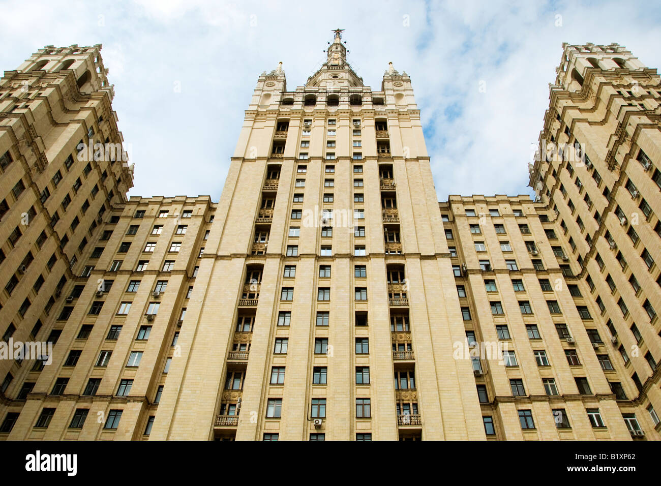 Stalin-era building at Kudrinskaya Square (1954), Moscow, Russia Stock ...