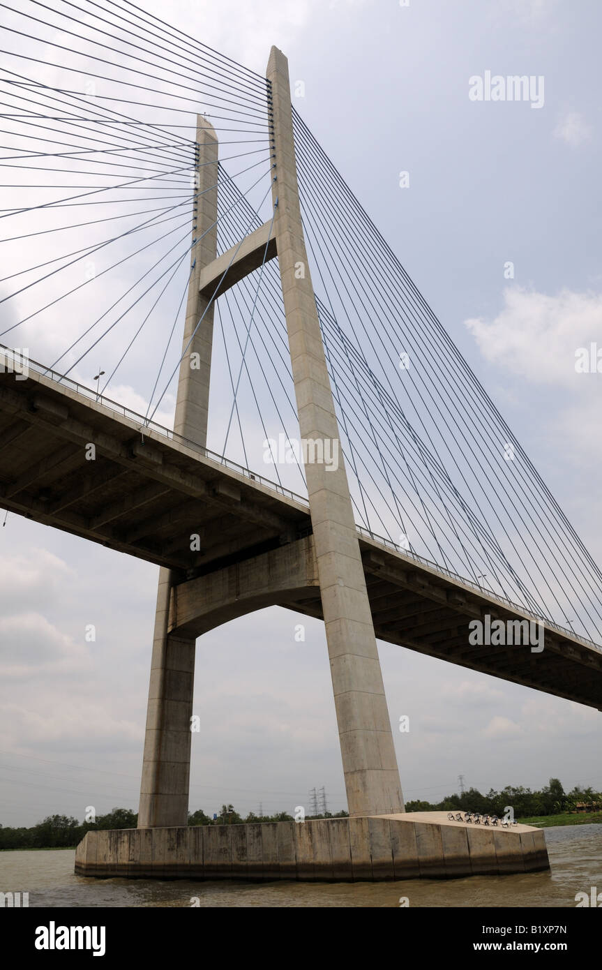 A new bridge over the Mekong river Vietnam Stock Photo - Alamy