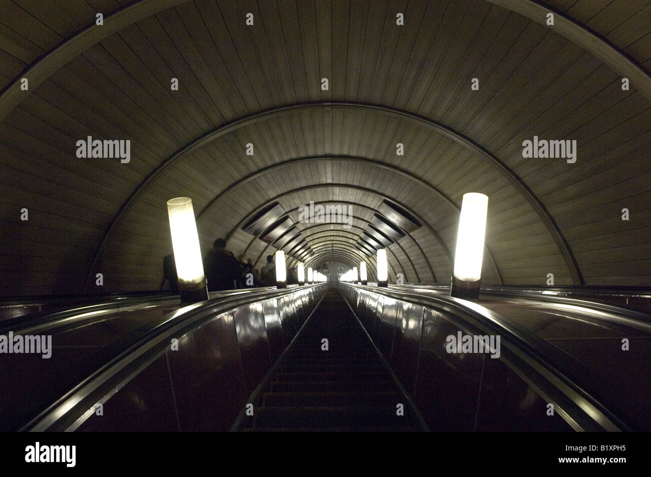 Metro Station escalator Moscow Russia Stock Photo - Alamy