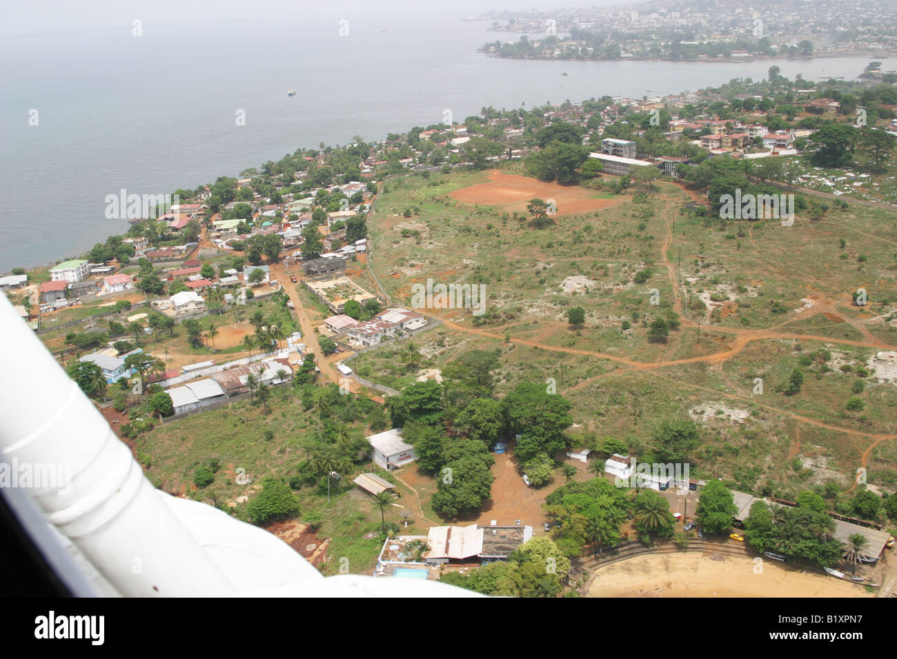 Freetown Sierra Leone peninsula from the air Stock Photo - Alamy