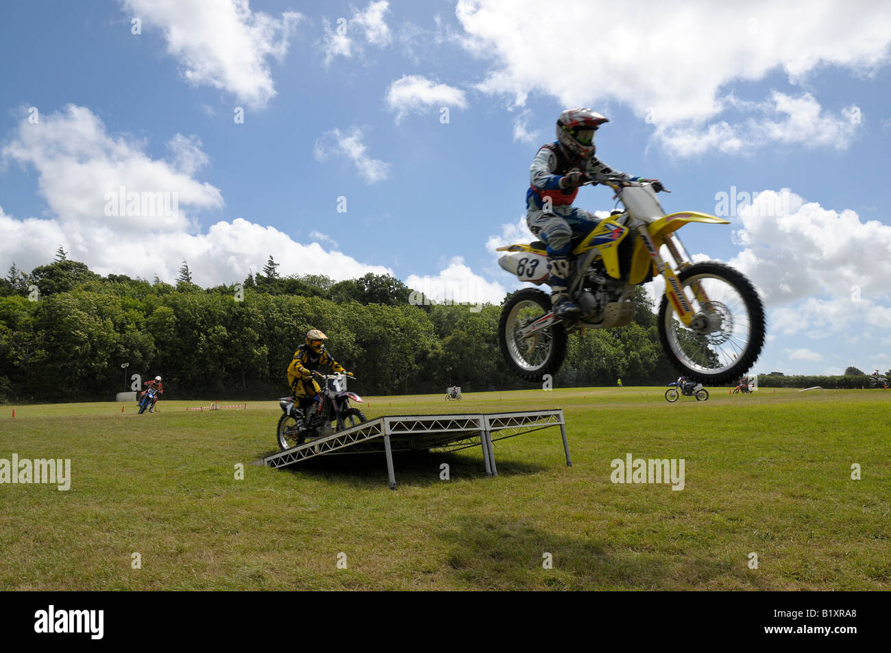 grasstrack jumping a ramp Stock Photo - Alamy