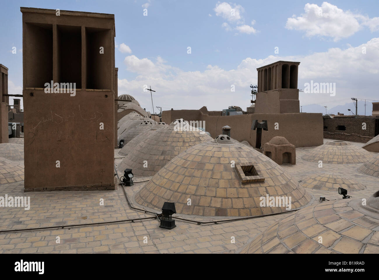 A close up roof top view of the magnificent wind catchers located in ...
