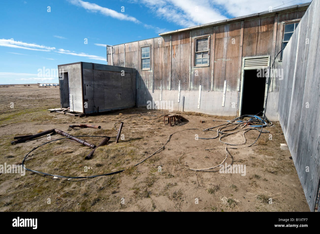 Old abandoned and forgotten wooden building at Johnson Point, Banks ...
