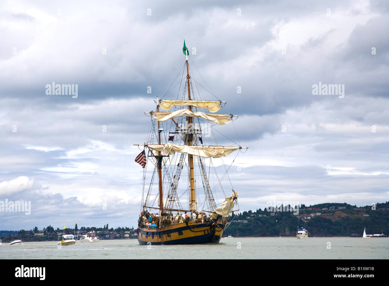 Hawaiian Chieftain tall ship in Tacoma Washington 2008 Stock Photo - Alamy