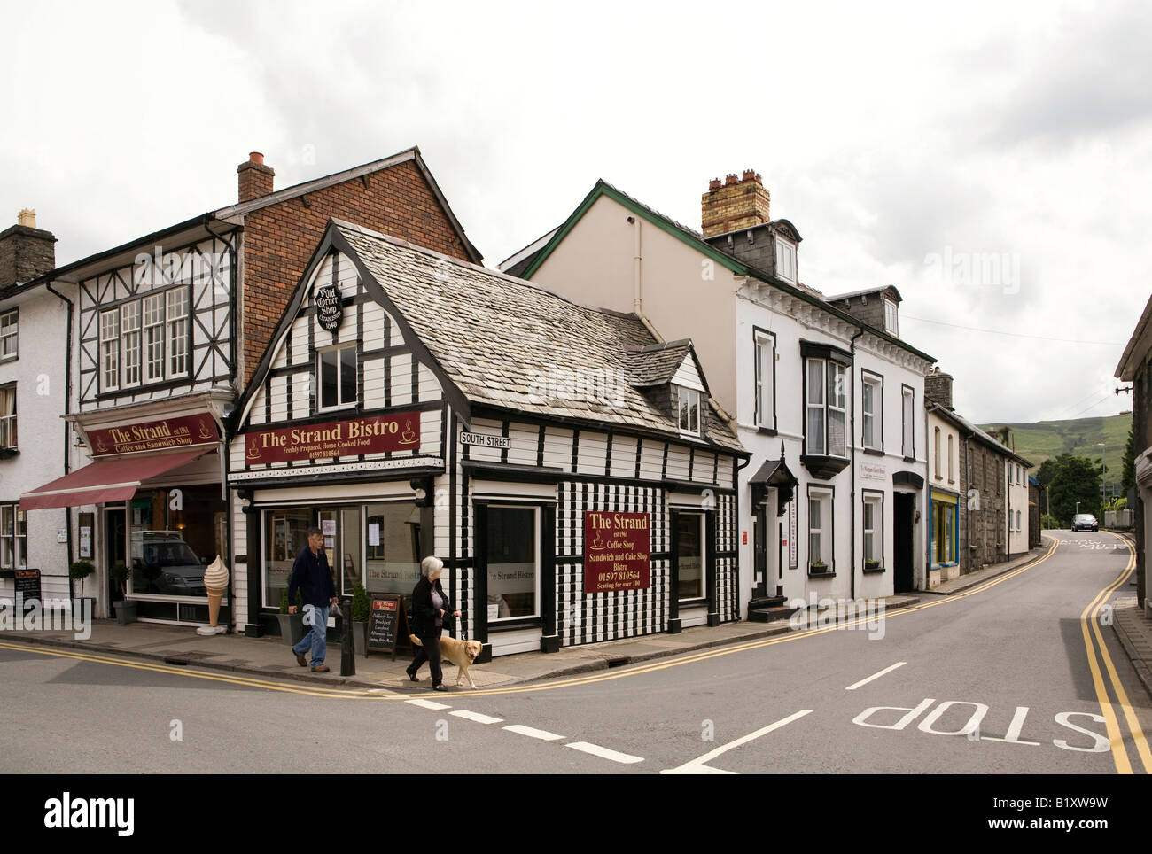 UK Wales Powys Rhayader town centre Ye Old Corner Shop Stock Photo - Alamy