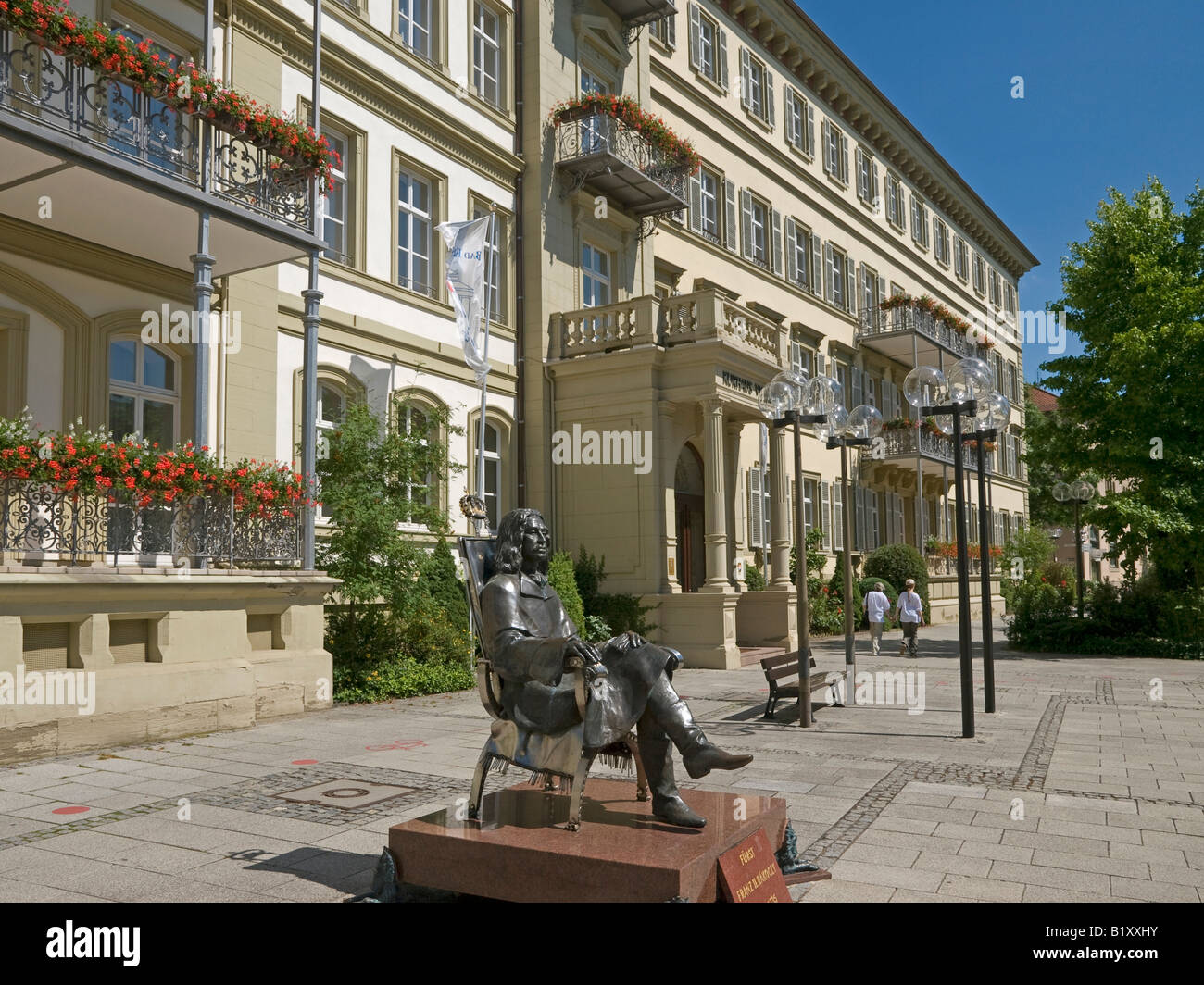 spa Kurhaus Victoria magnificent building with statue of prince Franz ...
