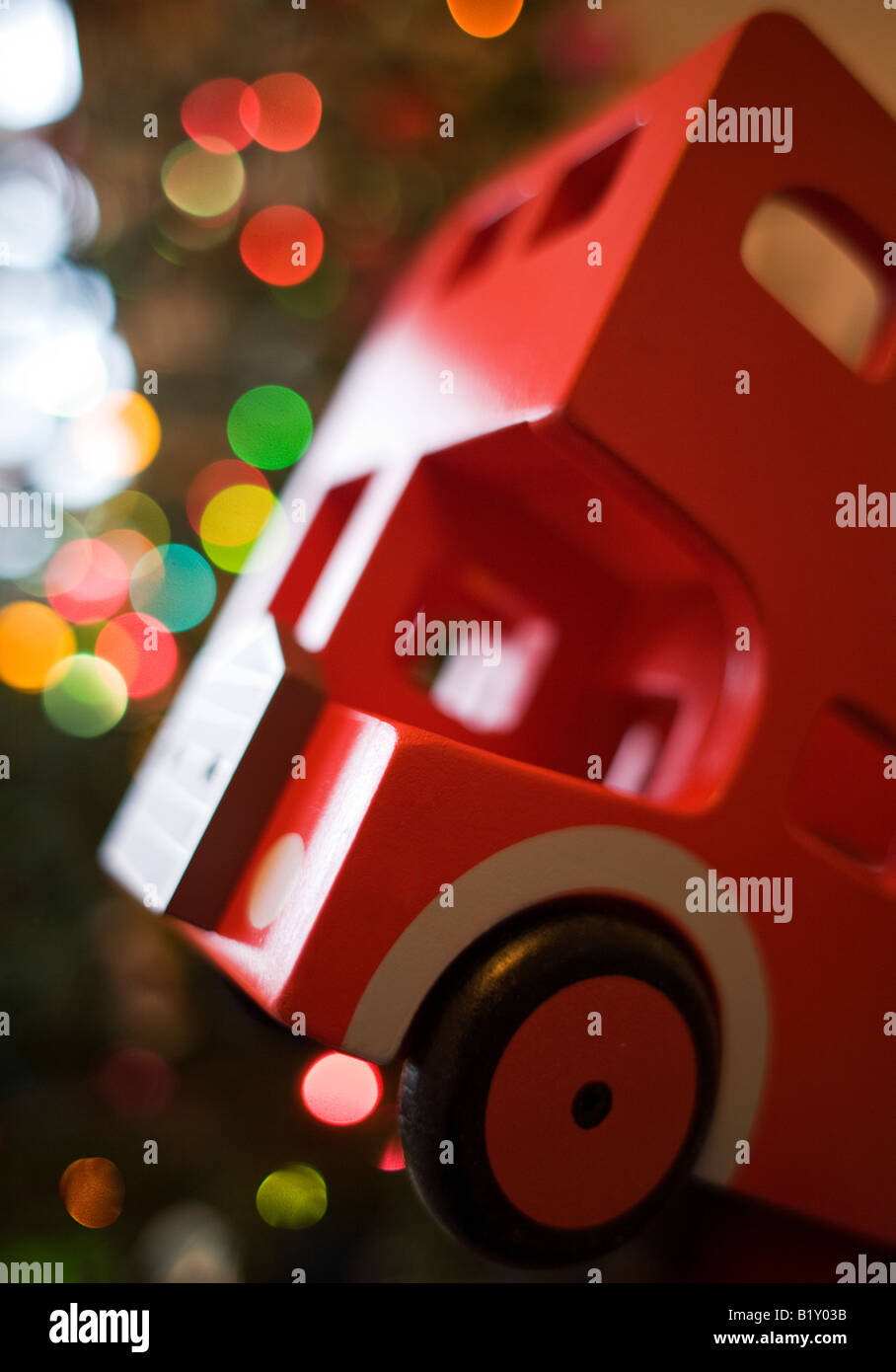Child's toy bus at Christmas Stock Photo - Alamy