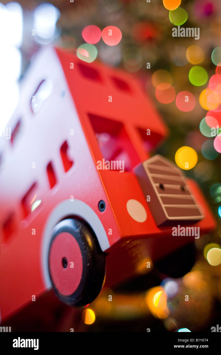 Child's toy bus at Christmas Stock Photo - Alamy