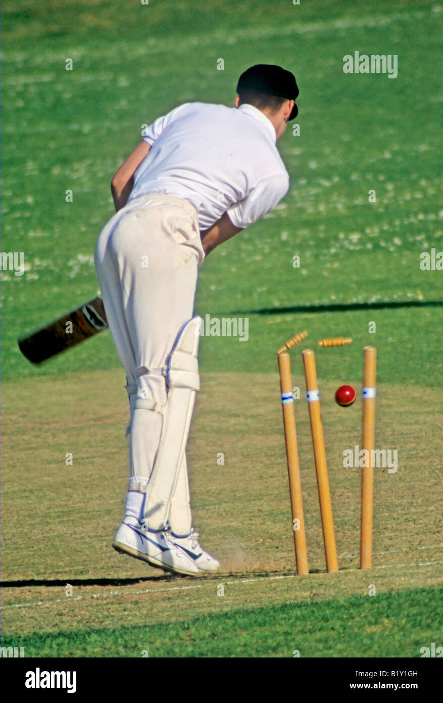 0822 Cricket bowled England Stock Photo - Alamy