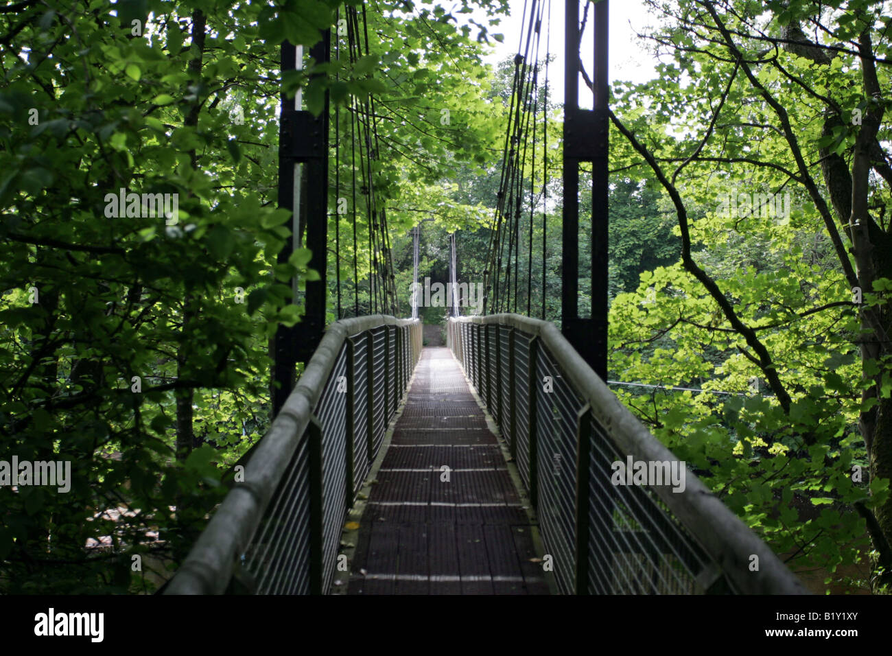 The shakkin brig (shaking bridge) over the River North Esk at Edzell in ...