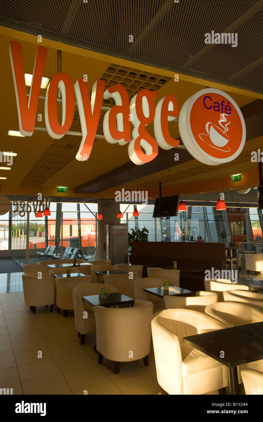 Cafe bar at the new terminal at Chopin Airport Warsaw Poland Stock ...