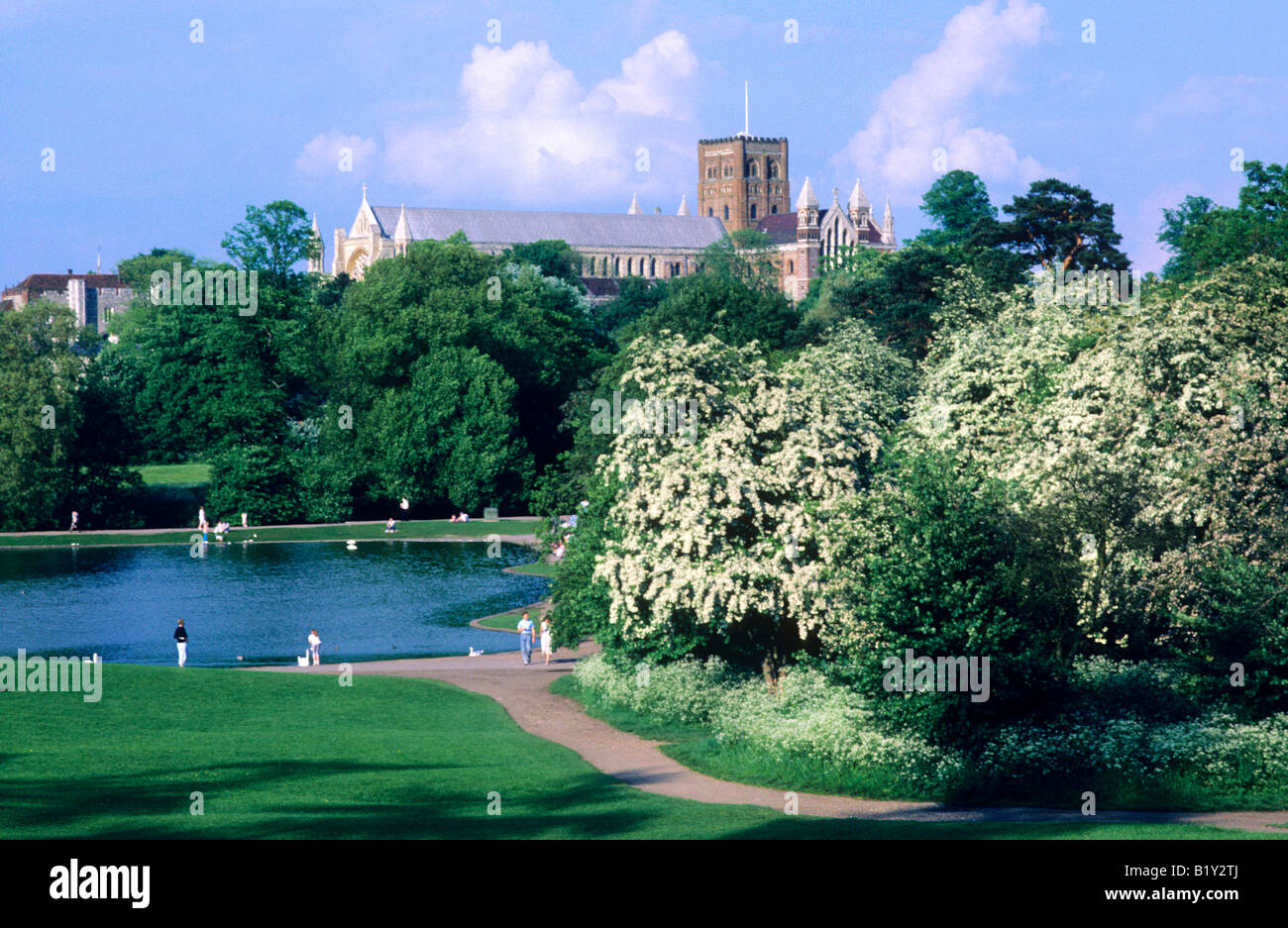 St Albans Cathedral and Verulamium Park Hertfordshire England UK ...