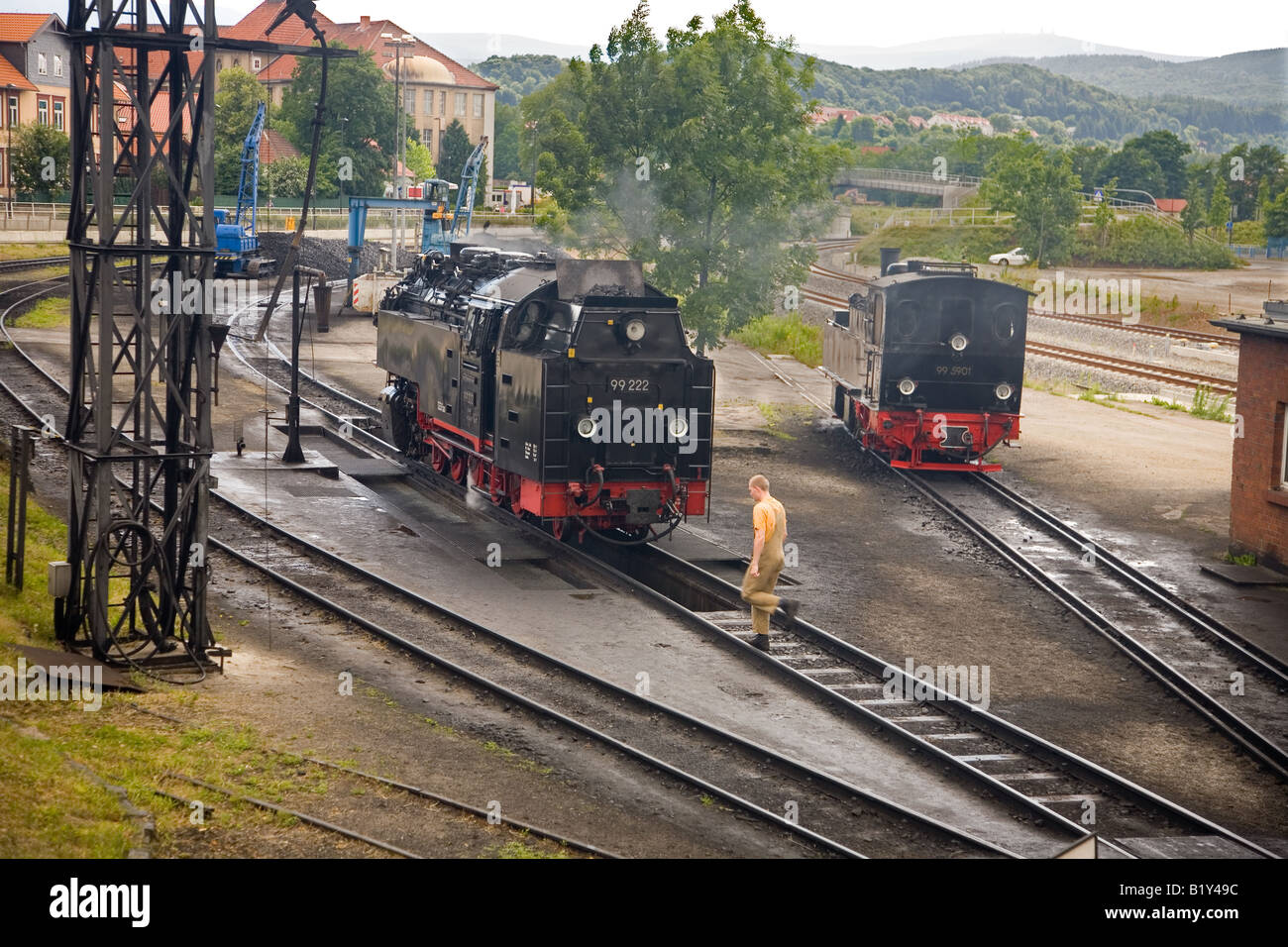 Wernigerode station for the narrow gauge steam railway which winds up ...