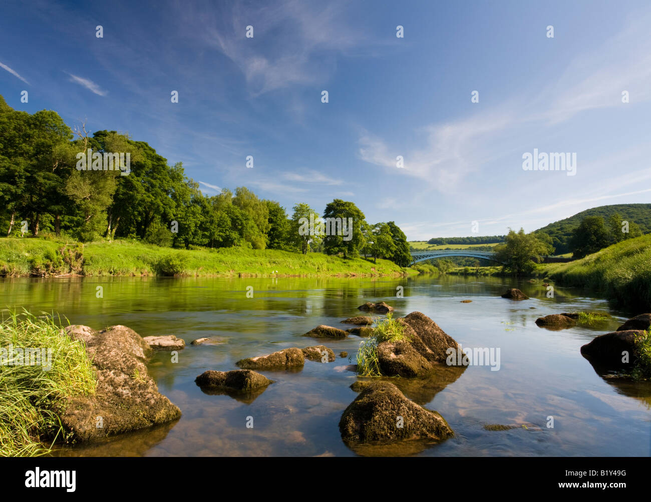 River Wye near Bigsweir, Wye Valley in the summer Stock Photo - Alamy