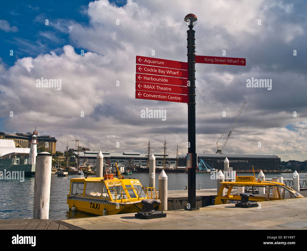 Sydney Harbour - view looking from the King Street Wharf area with the ...