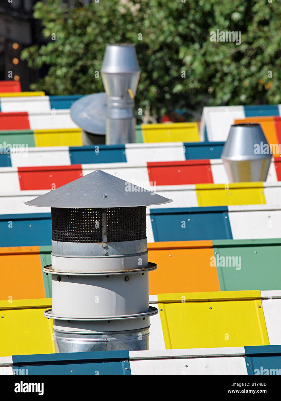 Chimney vents coloured roof stalls hi-res stock photography and images ...