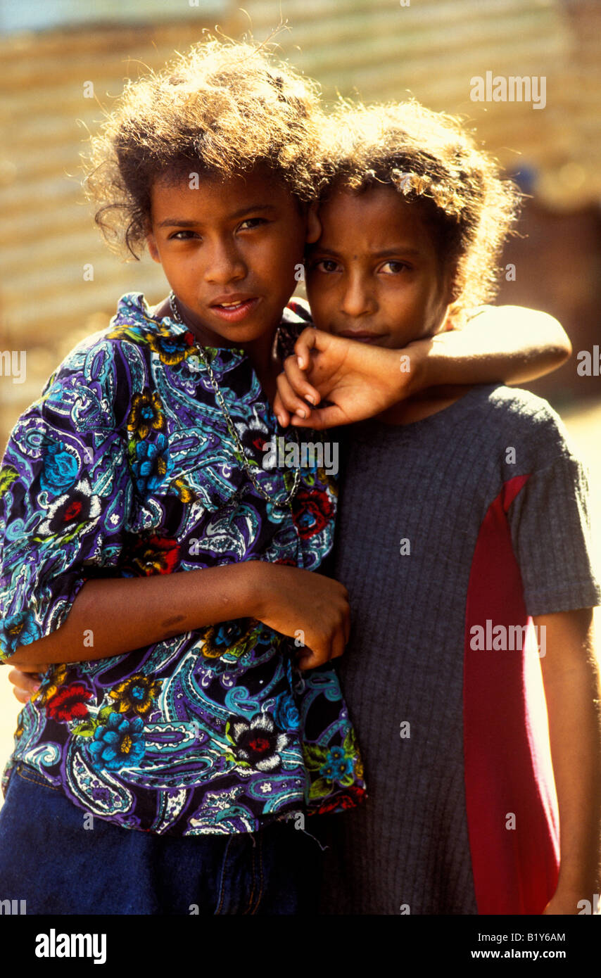 Mauritius chamarel village girls Stock Photo - Alamy