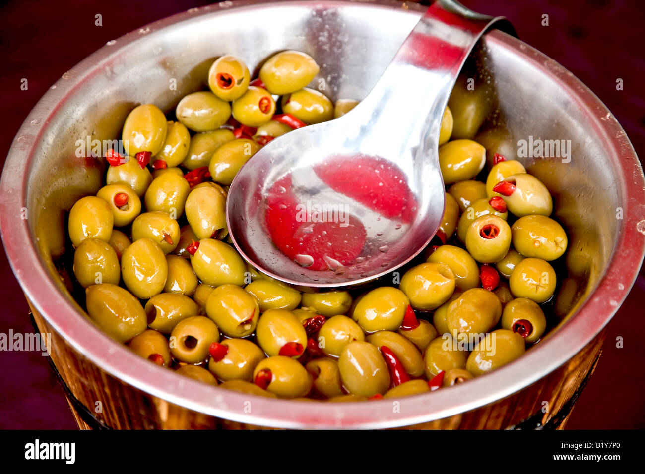 Stuffed green olives Stock Photo - Alamy