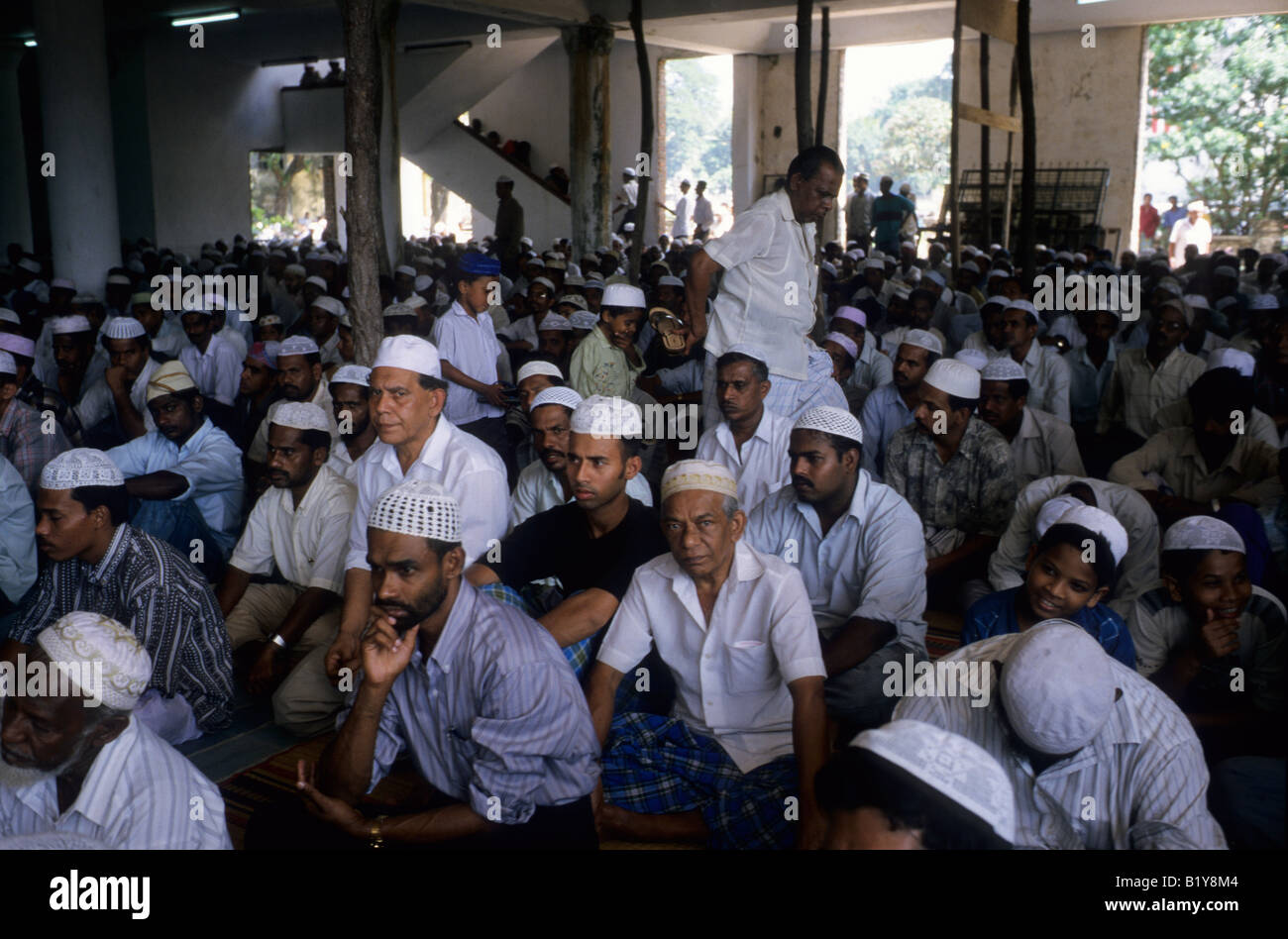 Sunni Muslims attend mid day prayers at a mosque in Colombo Sri Lanka ...