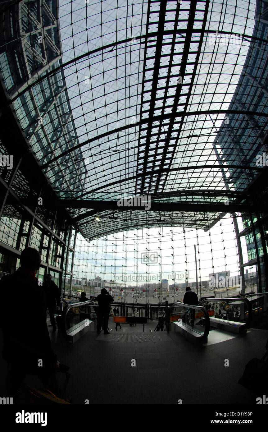 wideangle interior berlin hauptbahnhof main train railway station ...