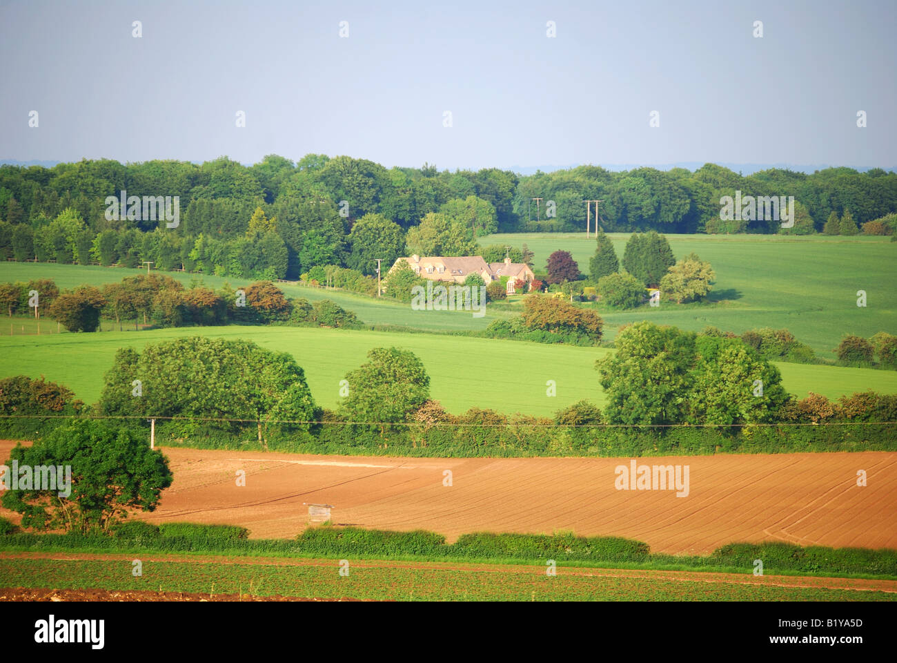 Cotswolds landscape fields trees hi-res stock photography and images ...