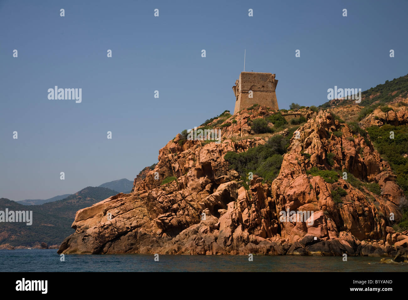 The Genoese Tower at Porto Stock Photo - Alamy