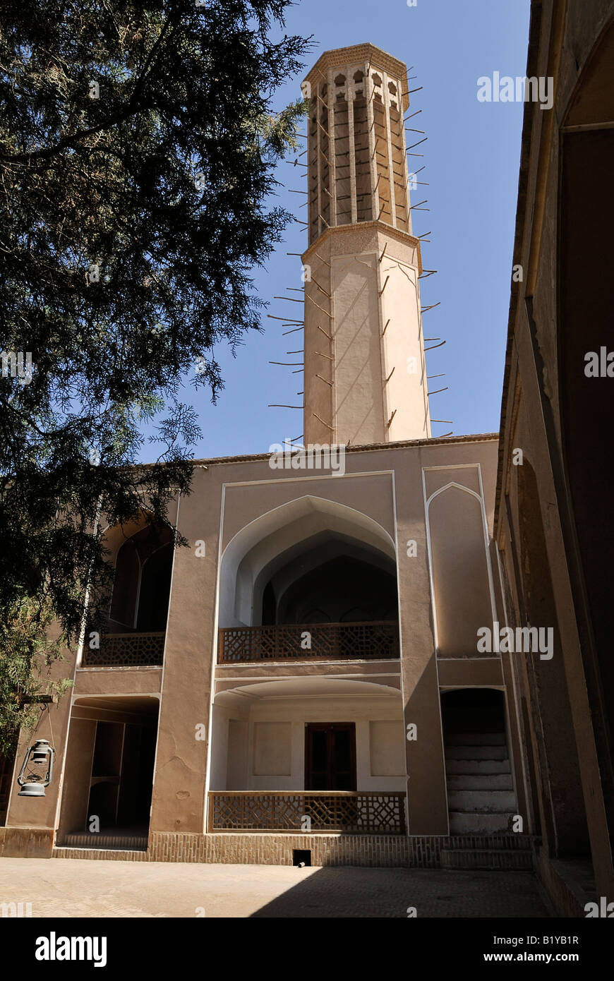 Windcatcher of Dowlat abad garden in YAZD Iran Stock Photo - Alamy