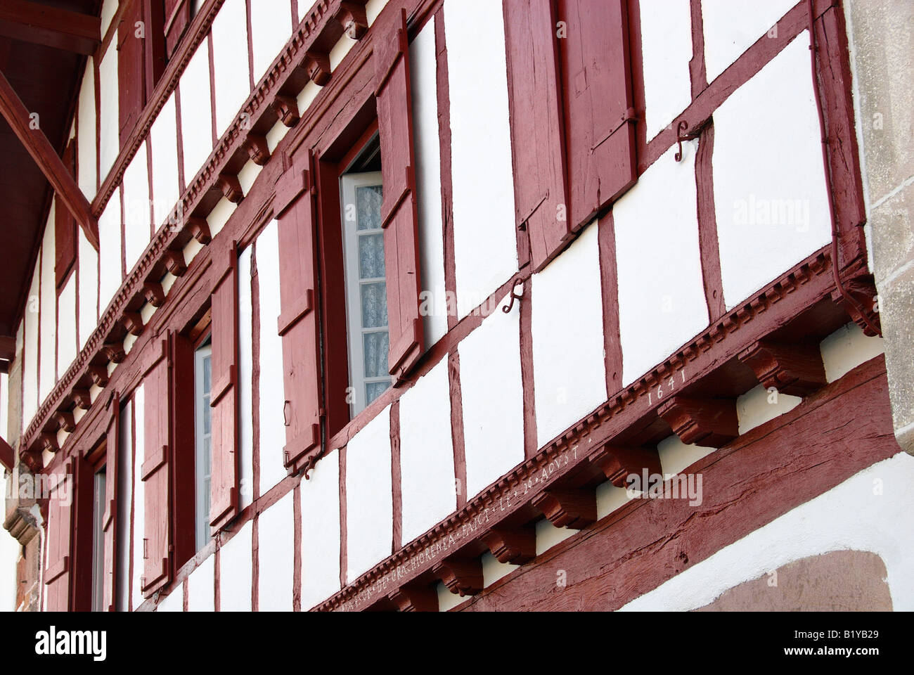 Typical Basque House facade,Ainhoa,Pyrenees,France Stock Photo - Alamy