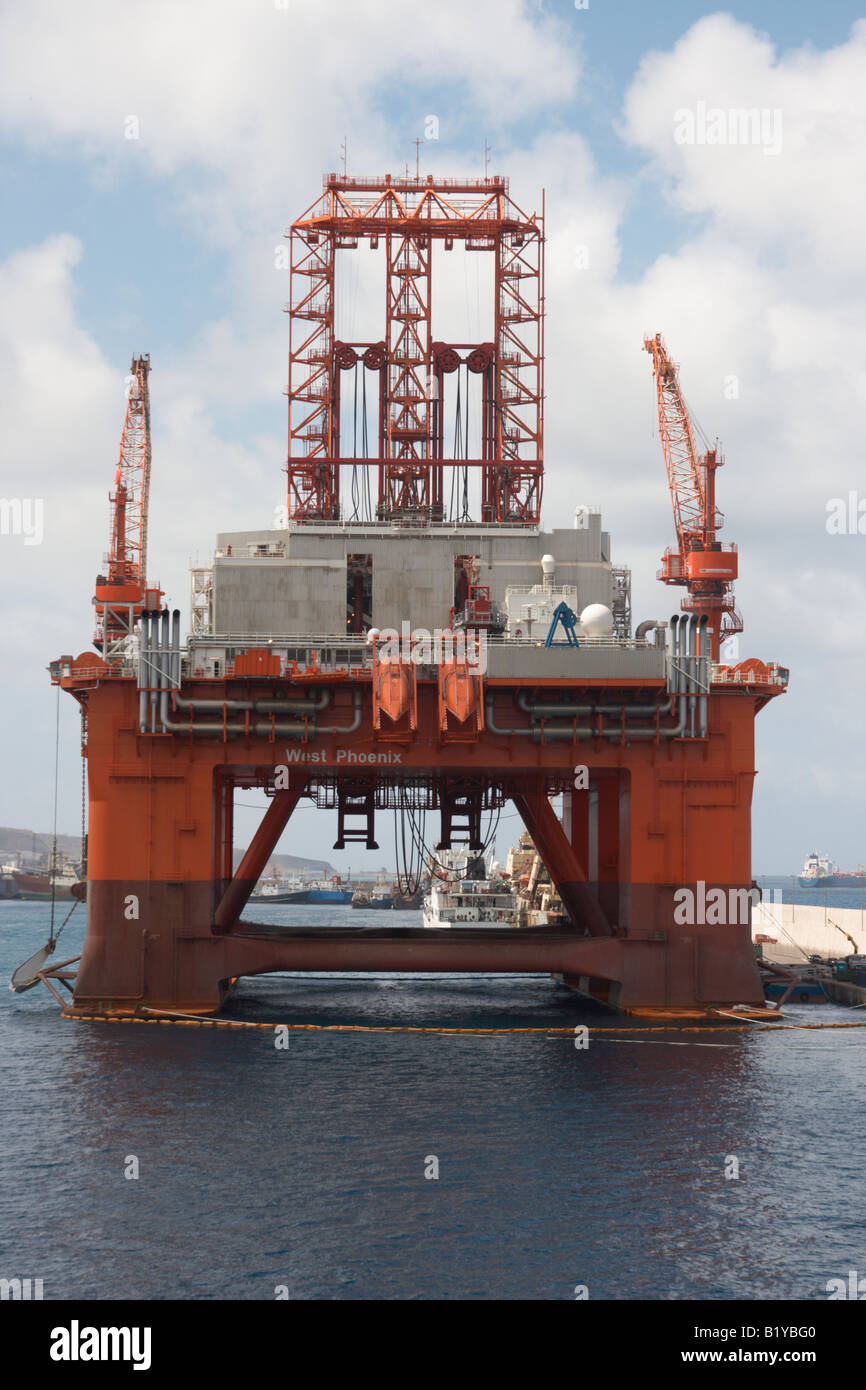 West Phoenix oil rig in Las Palmas on Gran Canaria in June 2008 Stock ...