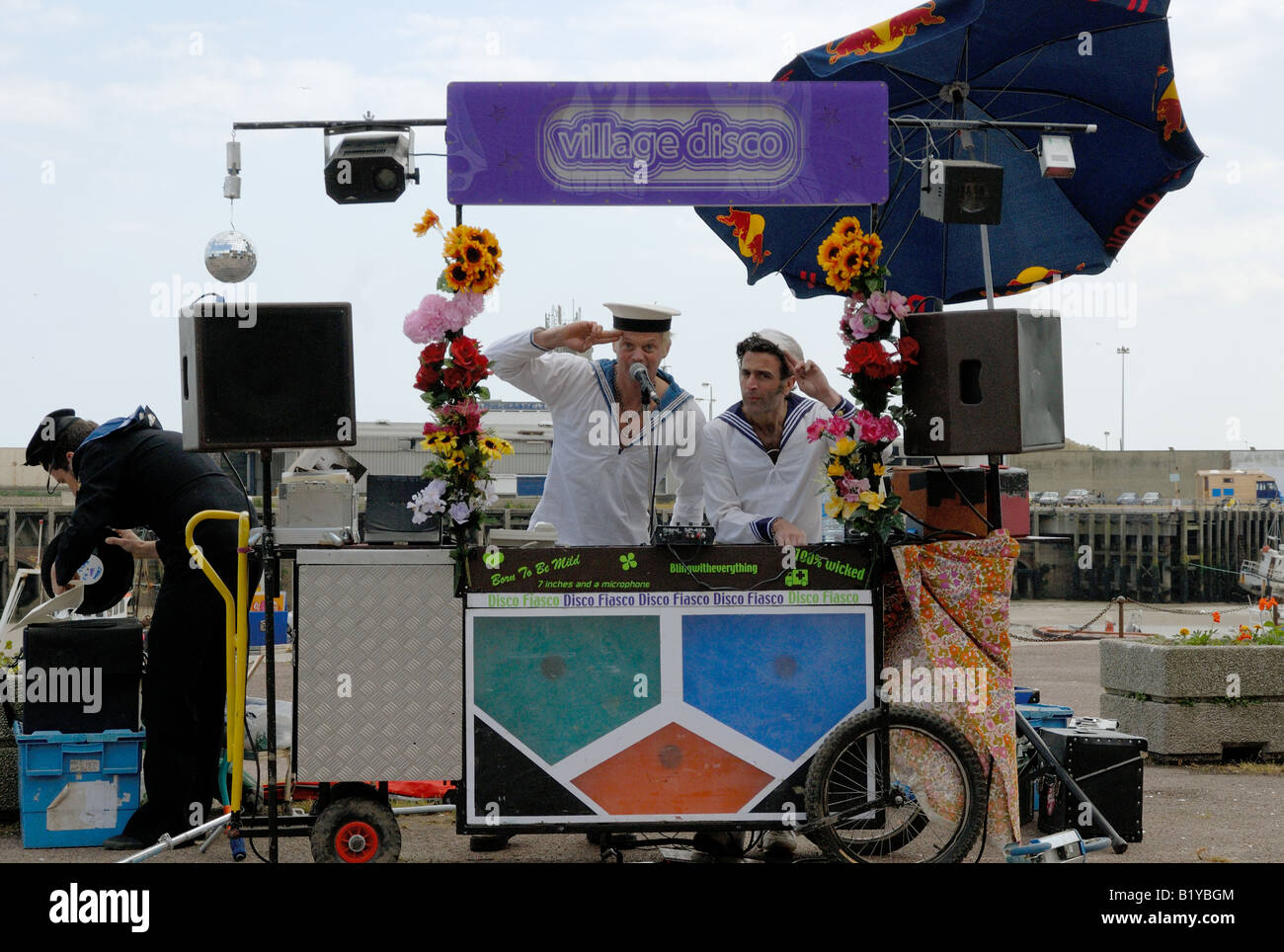 The village disco at the Folkestone Triennial arts festival Stock Photo ...