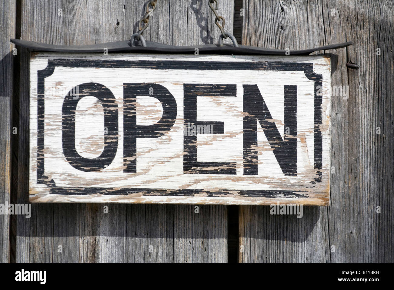 old Open sign Stock Photo - Alamy