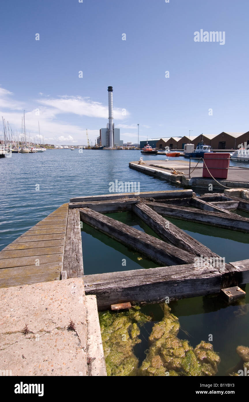 Shoreham port with Shoreham powerstation in background Stock Photo - Alamy