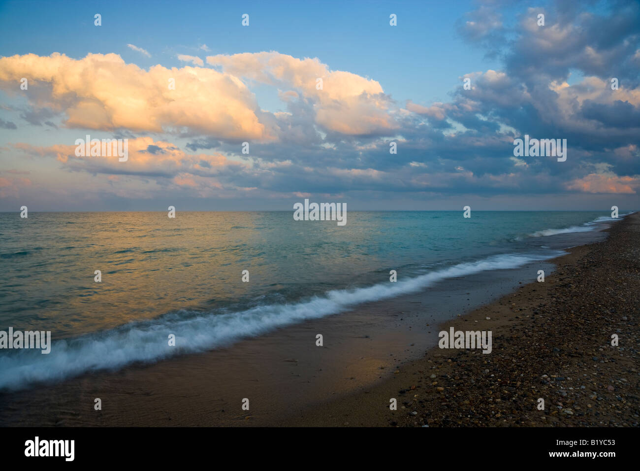 Sunset Lake Michigan Illinois Beach State Park Illinois USA, by Willard ...