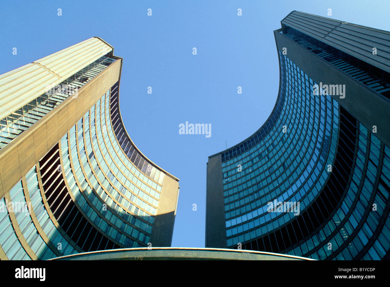 Ontario Canada Downtown skyline, Toronto New City Hall. Circular ...