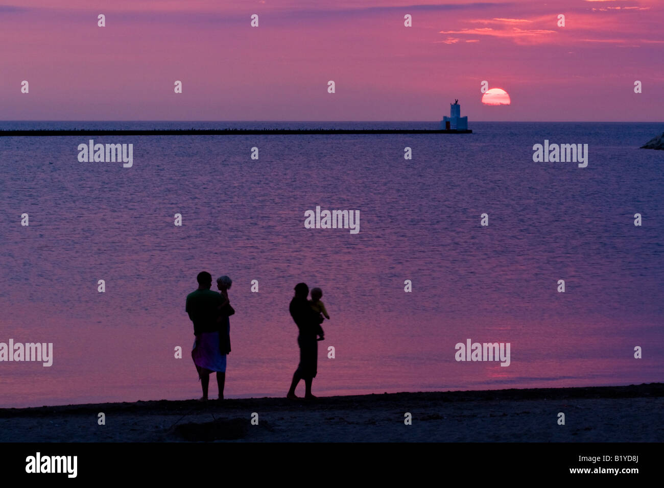Sunset on Lake Huron, Goderich, Ontario Stock Photo - Alamy