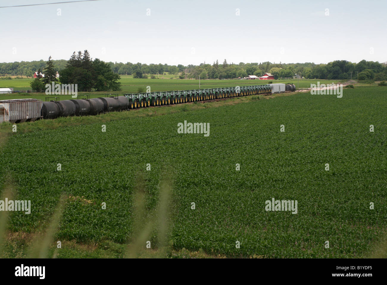 Trainload of farm tractors from John Deere s Waterloo Iowa factory ...