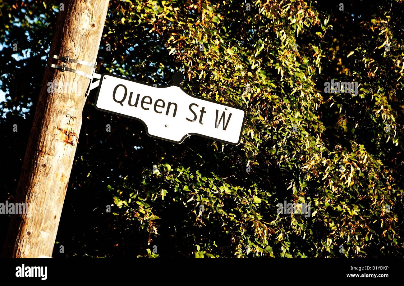 Street Sign for Canada's Famous Queen Street Stock Photo - Alamy