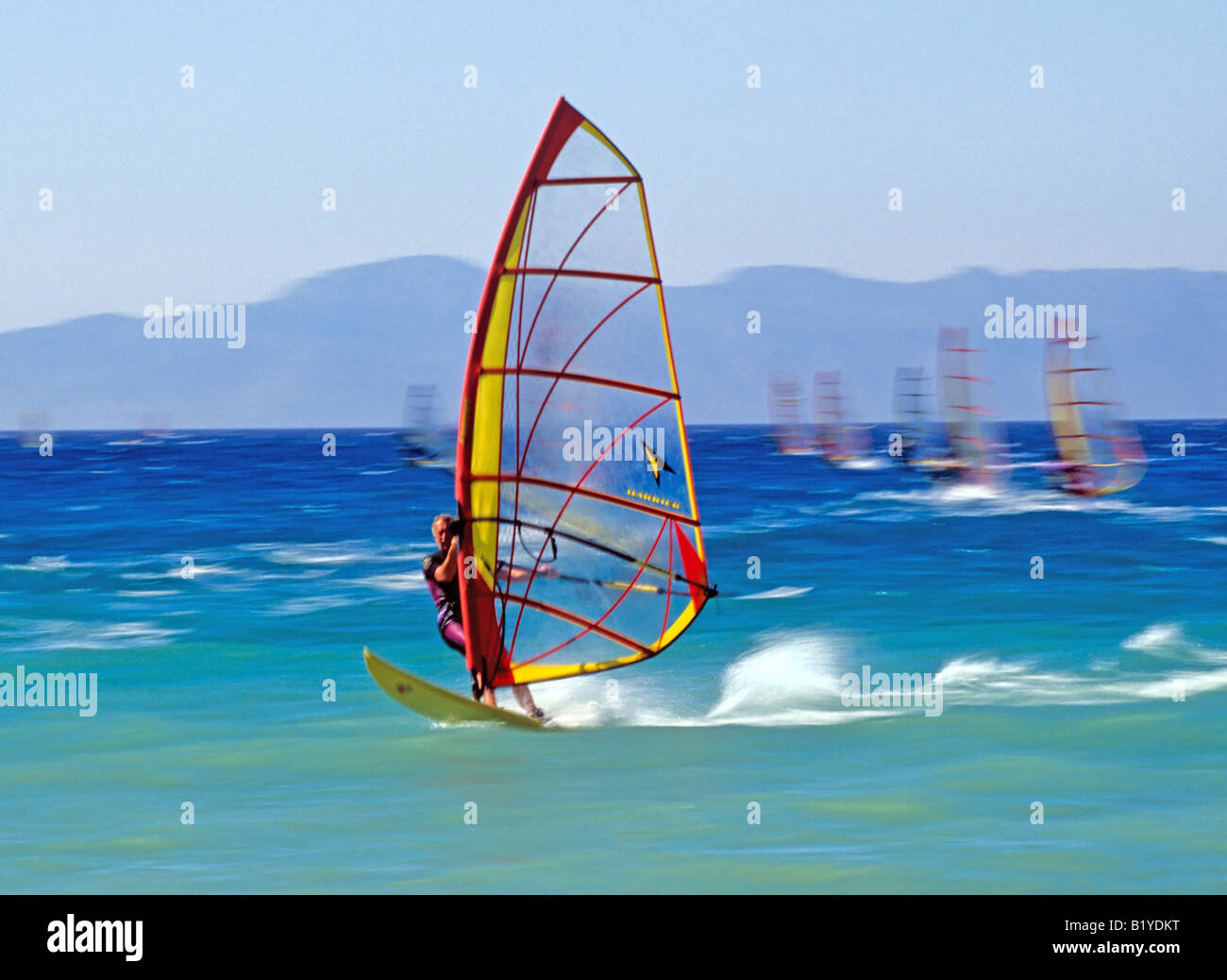 0889 Windsurf Crete Greece Stock Photo - Alamy