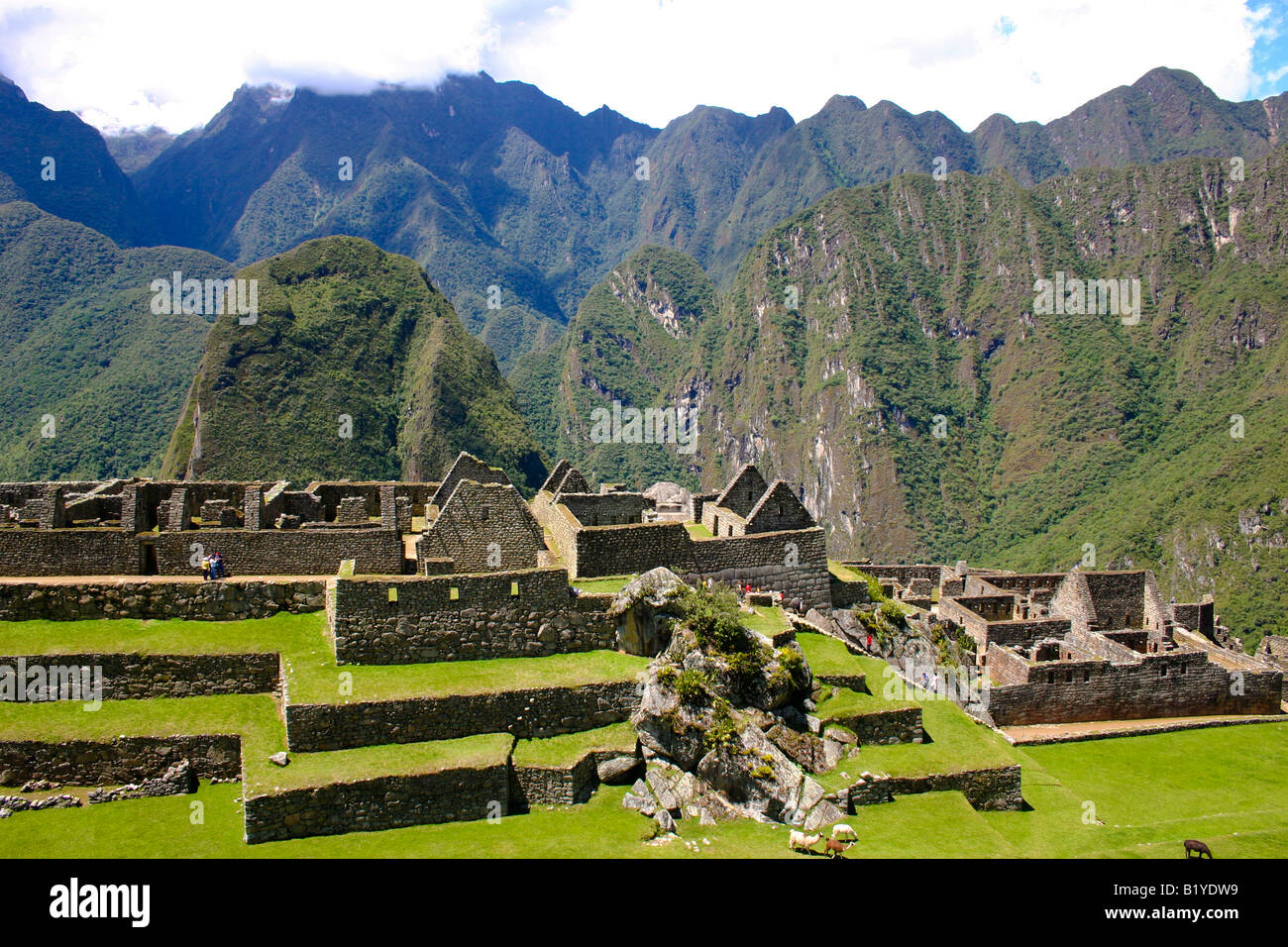 Machu Picchu ancient Inca city at the Andes Peru Stock Photo - Alamy
