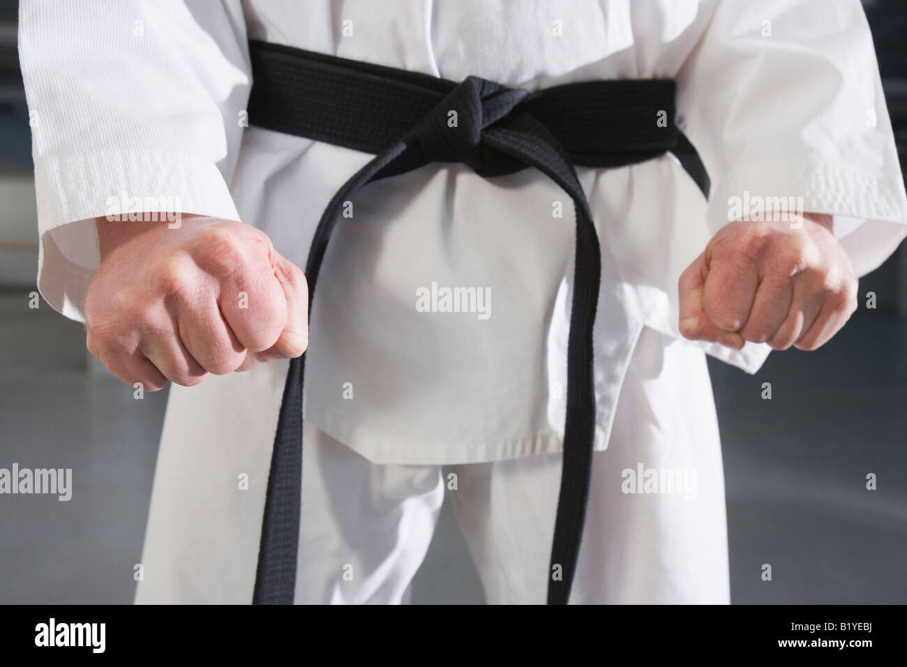 Man practicing karate Stock Photo - Alamy