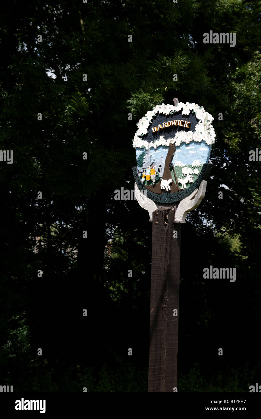 Hardwick village sign, Cambridgeshire Stock Photo - Alamy