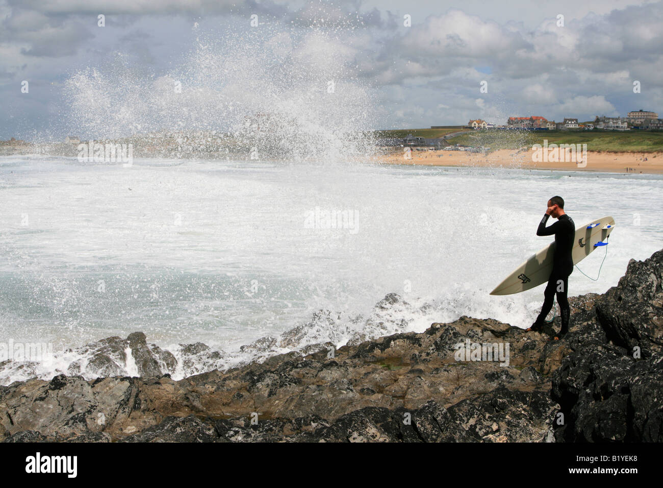 Newquay big wave surfing hi-res stock photography and images - Alamy