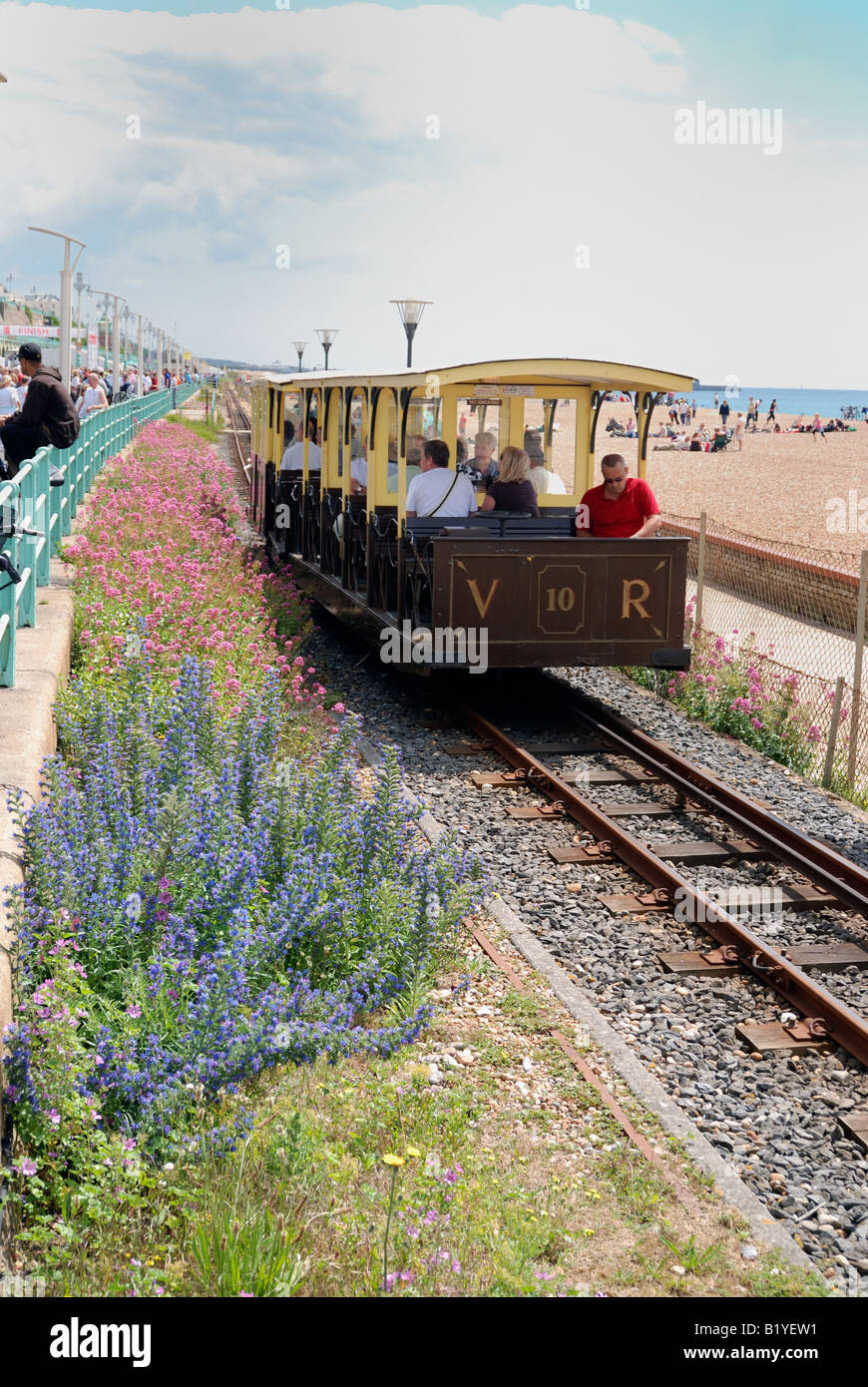 Flowers holidaymaker holidaymakers seafront carriage hi-res stock ...