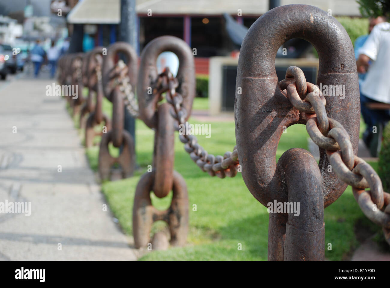 Fence Made of Welded Chain Stock Photo - Alamy