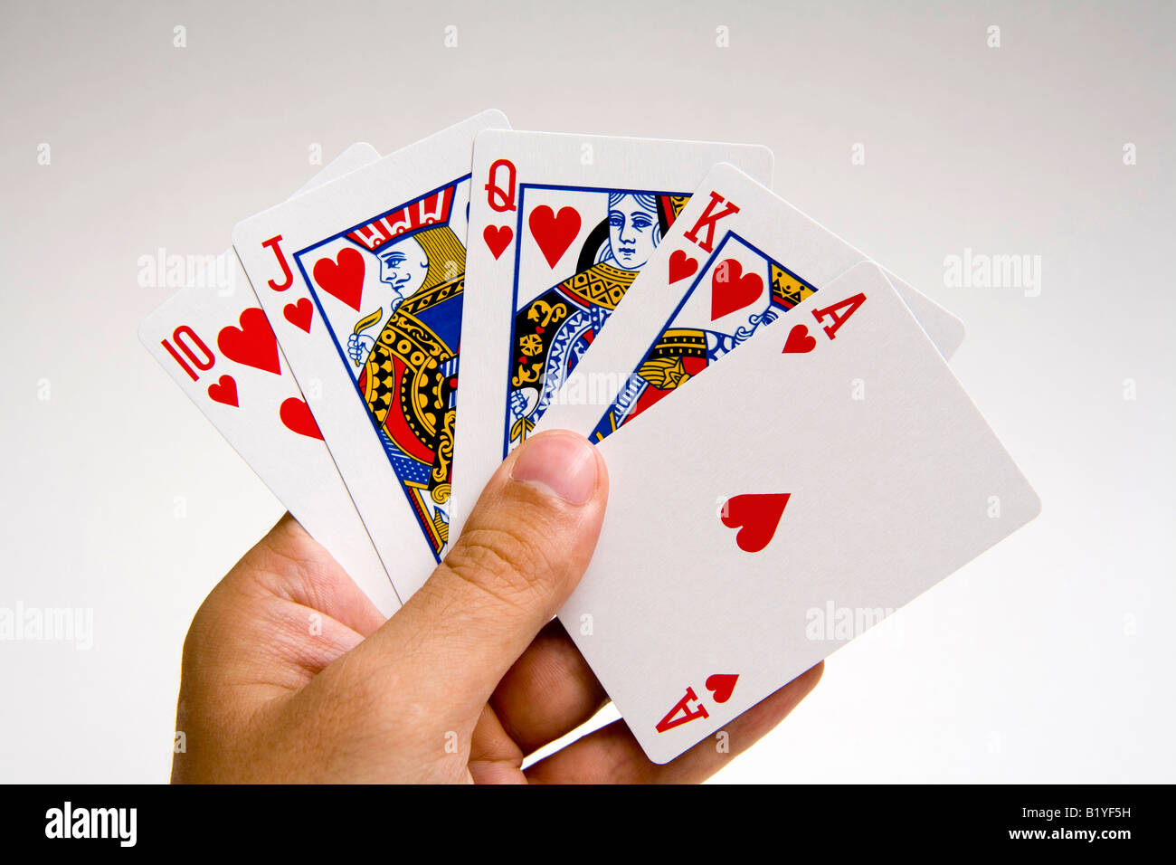 winning poker hand set against a isolated white background Stock Photo ...