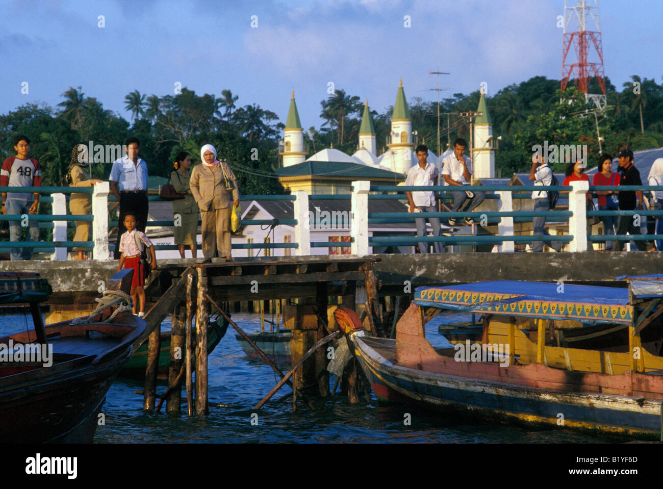 Indonesia Bintan ferry port harbour scene penyenget Stock Photo - Alamy