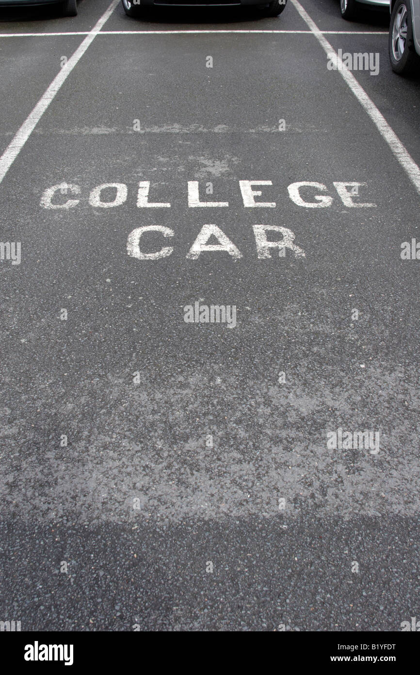 College car parking space England UK Stock Photo - Alamy